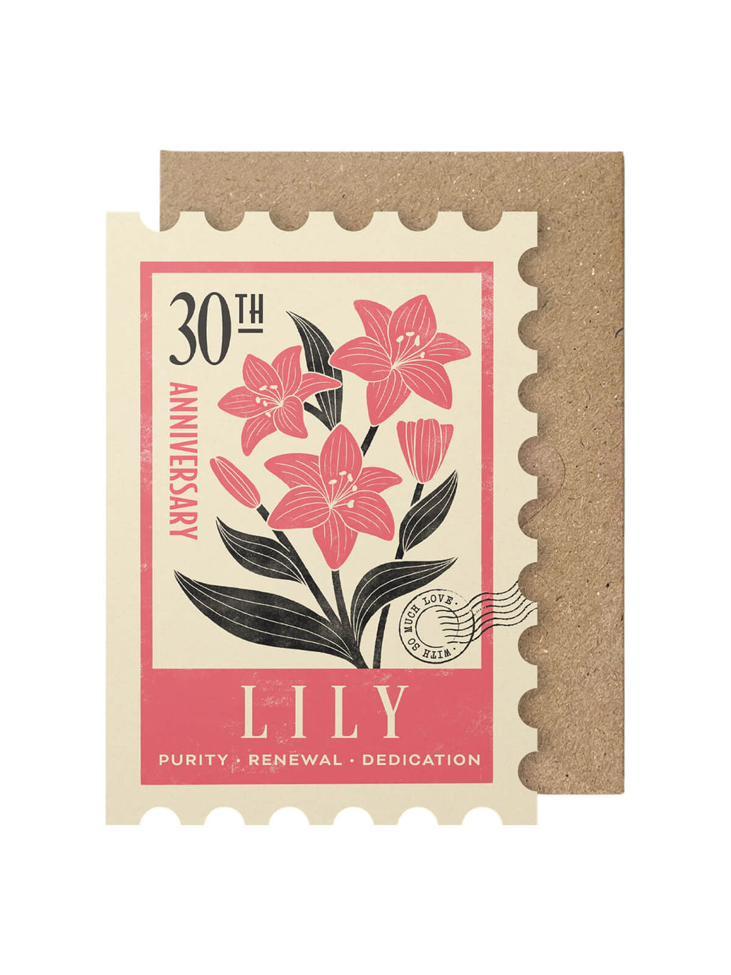 30th anniversary lily card | Papermash UK