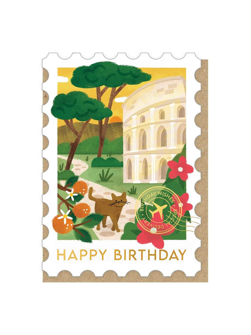 Rome stamp birthday card | Travel birthday cards | Papermash UK