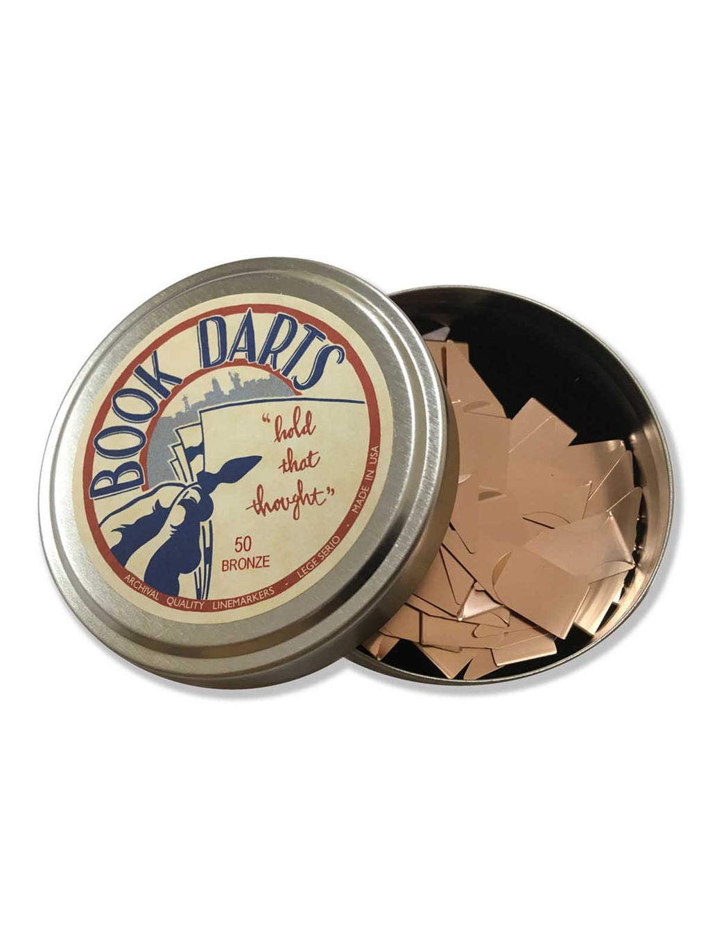 Book darts brass - tin of 50 | Papermash UK