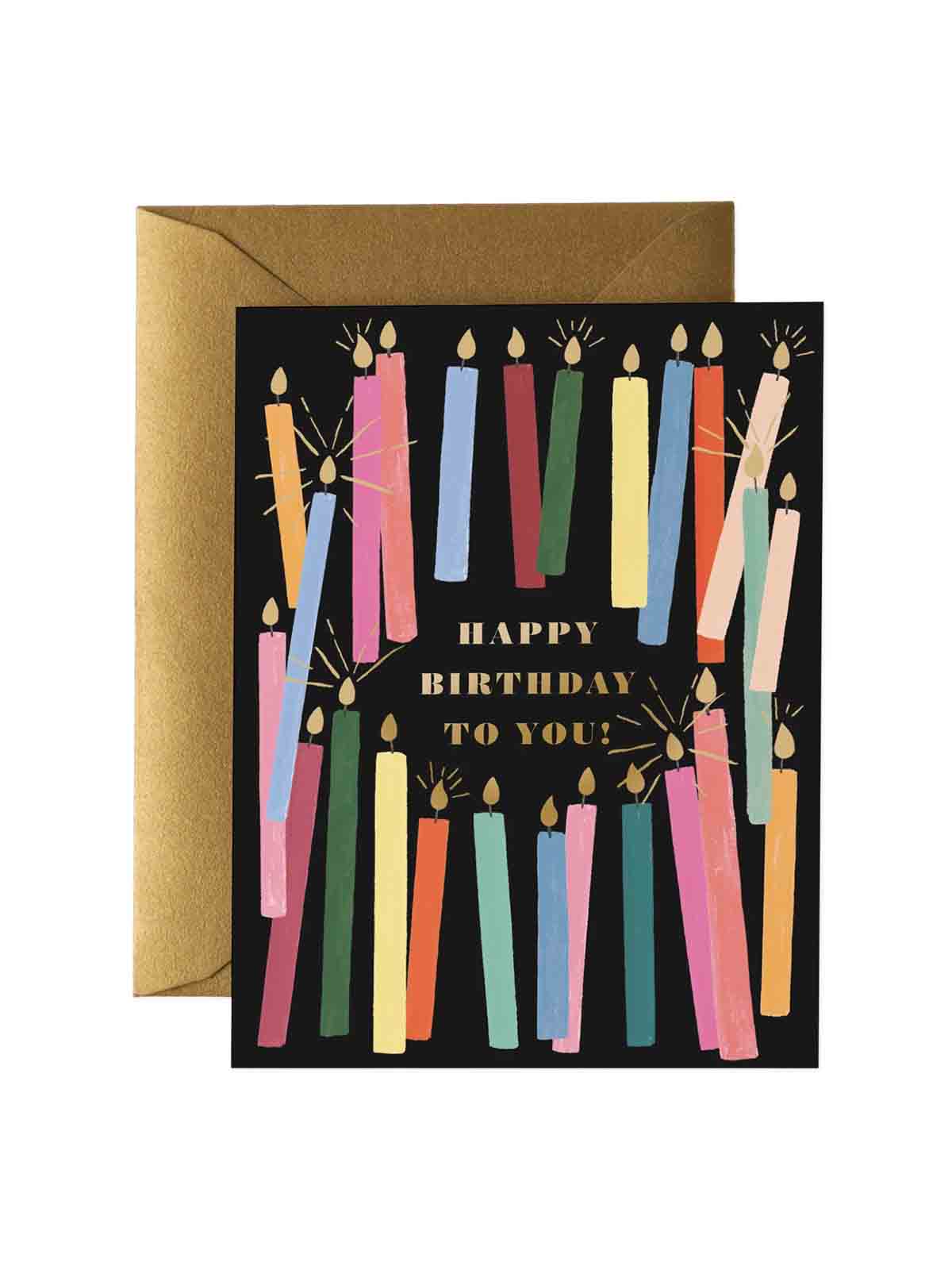 Rifle Paper Co happy birthday candles card | Papermash UK