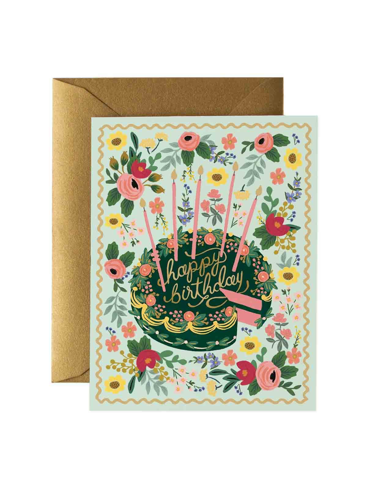 Rifle Paper Co floral cake birthday card | Papermash UK
